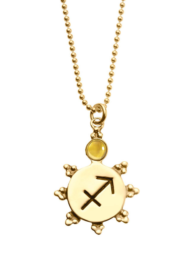 Sagittarius Zodiac Pendant in Sterling Silver or 14K Gold - Recycled ...
